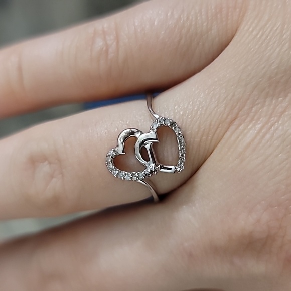 Zales | Jewelry | Diamond Accent Interlocking Hearts Ring | Poshmark